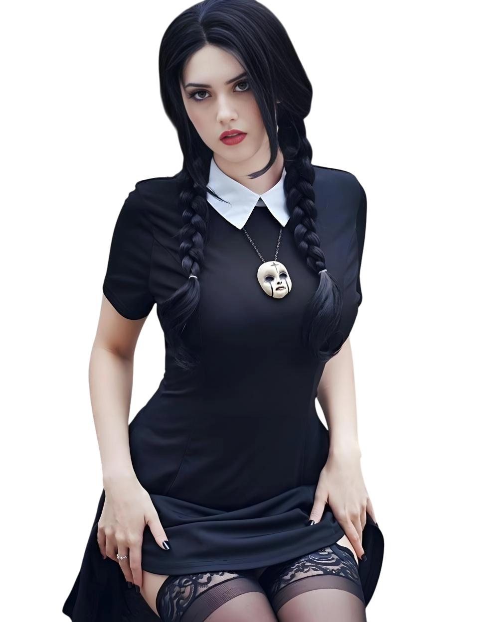 Adult Gothic Peter Pan Collar Dress (S–XXXL)